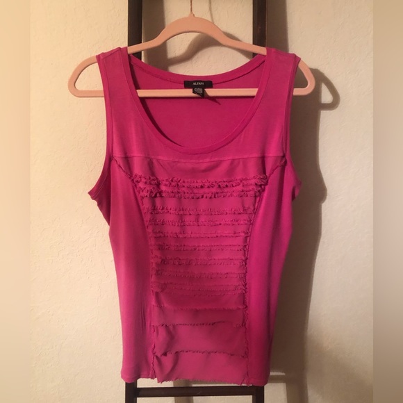 Alfani | Tops | Alfani Pink Ruffled Front Tank Large | Poshmark